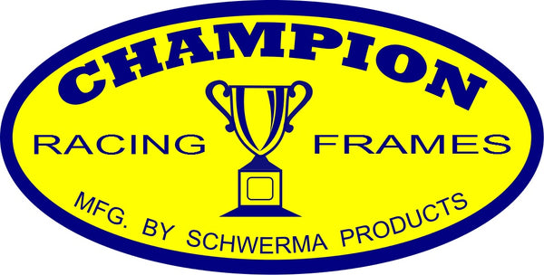 CHAMPION FRAMES Sticker 4" Oval – The Motorsports Store