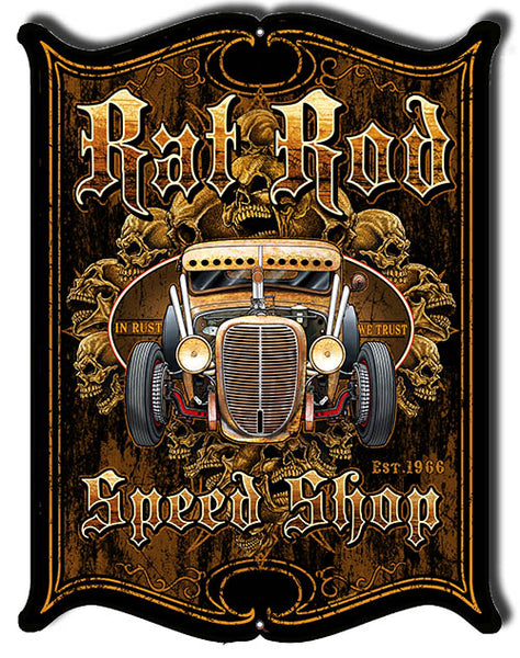 Hot Rod Rat Rod Cut Out Metal Sign By Steve McDonald 14x18 – The ...