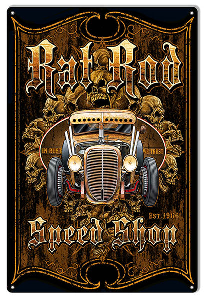 Rat Rod Hot Rod Garage Art Metal Sign By Steve McDonald 12x18 RVG398 ...