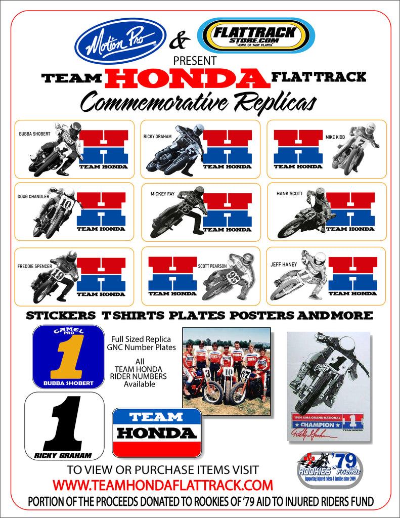 TEAM HONDA FLAT TRACK STICKER RED WHITE & BLUE – The Motorsports Store